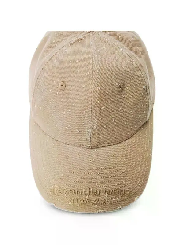 Alexander Wang Crystal-embellished Distressed Baseball Cap