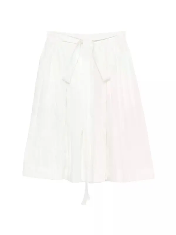 Ermanno Scervino Belted Pleated Midi Skirt - White