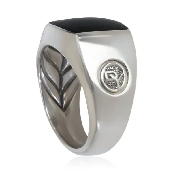 David Yurman Sterling Silver Onyx Signet Ring