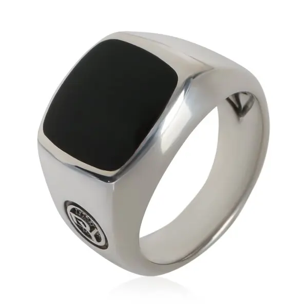 David Yurman Sterling Silver Onyx Signet Ring