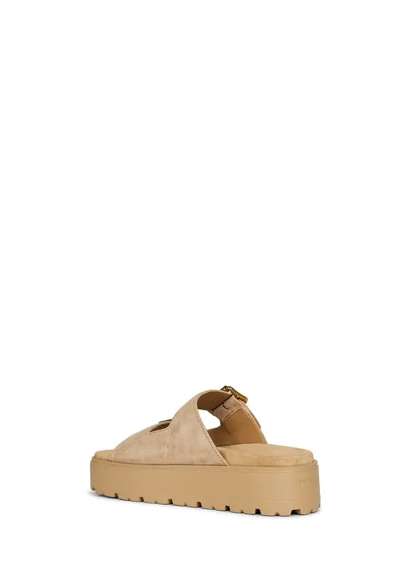 Prada Ecru Suede Leather Double-strap Sandals