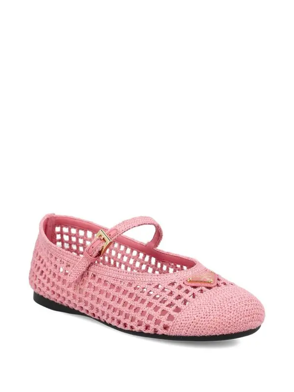 Prada Open Knit Ballet Flats