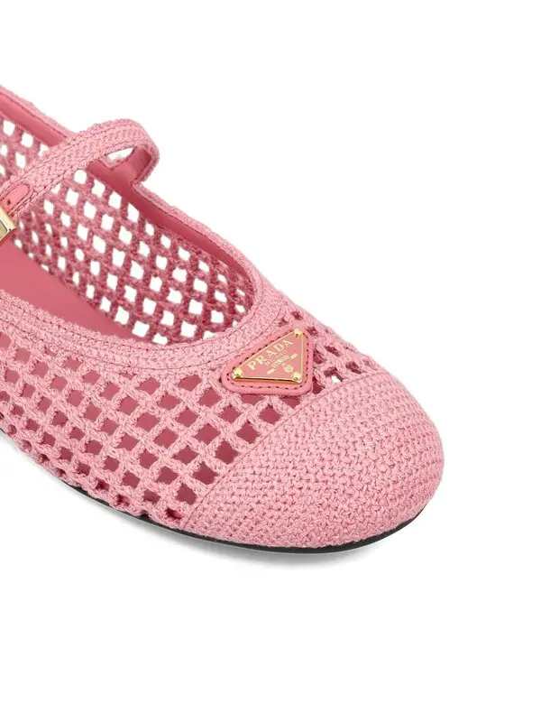 Prada Open Knit Ballet Flats