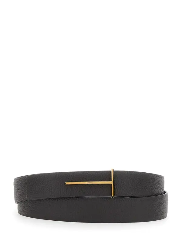 TOM FORD Hammered Leather Belt - Brown
