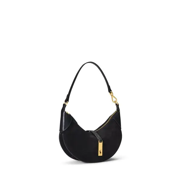 Ralph Lauren Polo Id Suede Mini Shoulder Bag - Black/multi