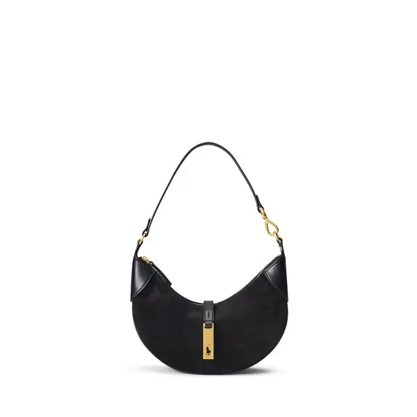 Ralph Lauren Polo Id Suede Mini Shoulder Bag - Black/multi