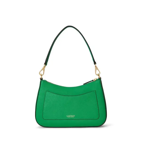 Ralph Lauren Crosshatch Leather Medium Danni Bag - Green Topaz