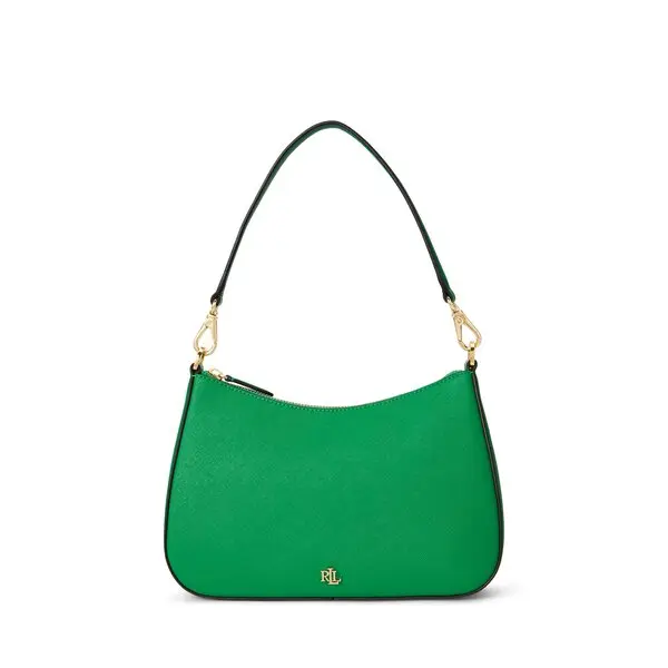 Ralph Lauren Crosshatch Leather Medium Danni Bag - Green Topaz