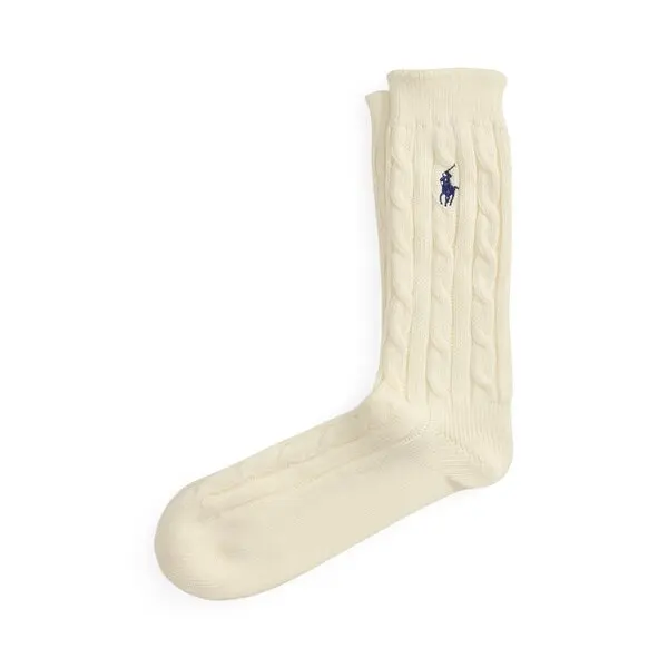 Ralph Lauren Cable-knit Crew Socks - Ivory