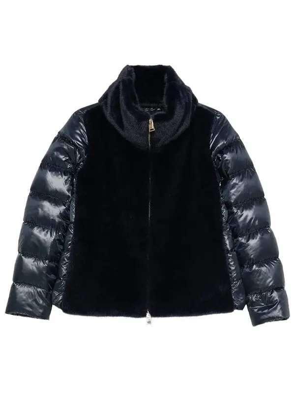 Herno Ultra-light Down Jacket With Faux Fur Inserts