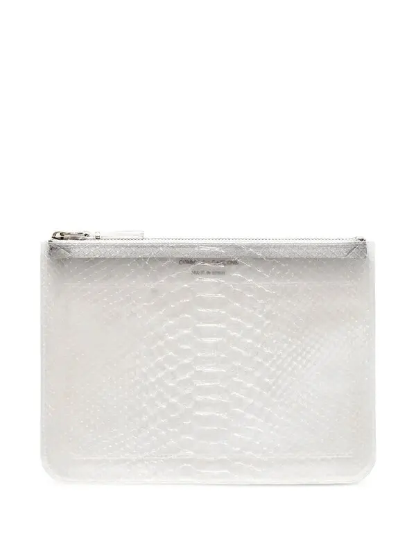 Comme Des Garçons Transparent Zip Wallet - White