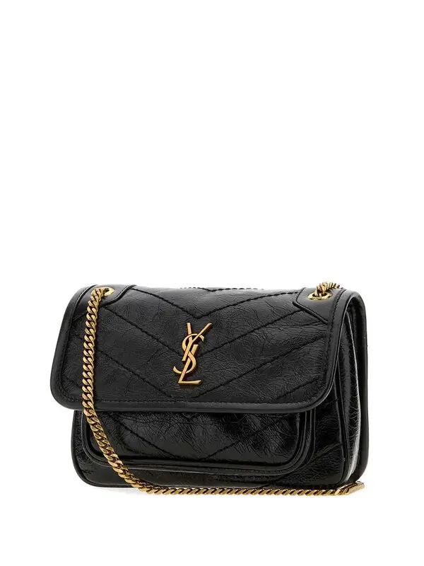 Saint Laurent Niki Mini Vintage Leather Shoulder Bag - Black