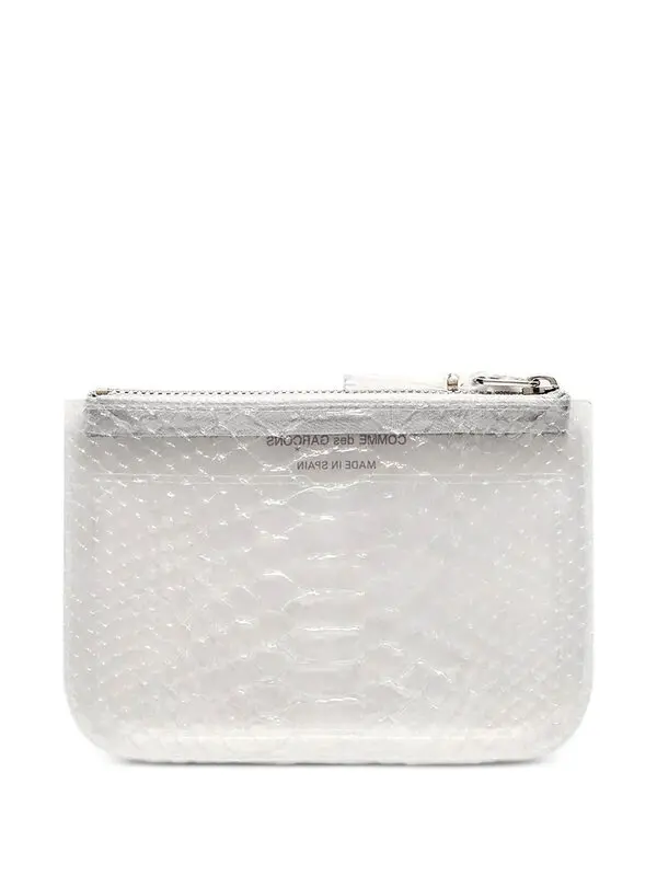 Comme Des Garçons Transparent Snake Wallet With Zip - White