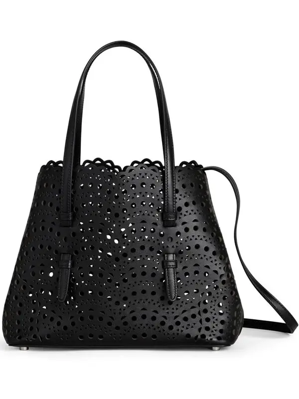 Alaïa Vienne Wave Mina 25 Bag In Calf Leather - Black