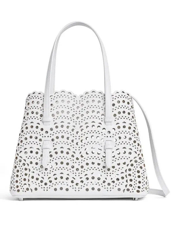 Alaïa Vienne Wave Mina 25 Bag In Calf Leather - White