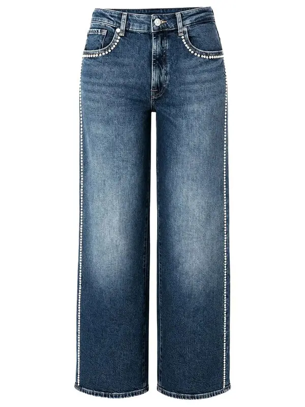 7 For All Mankind Avenue Stovepipe Straight Jeans With Side Studs