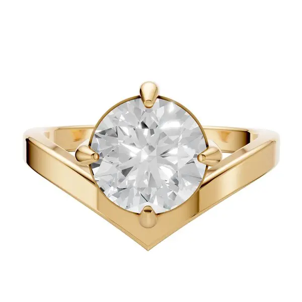 AYA FINE JEWELRY 1.54 Ct Round Lab Diamond Solitaire Engagement Ring In 14k Gold - Yellow