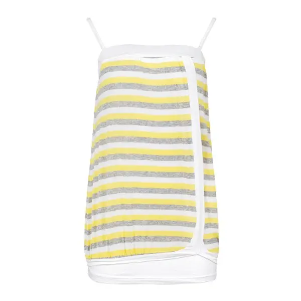CONQUISTA Striped Stretch Fabric Mini Dress - White