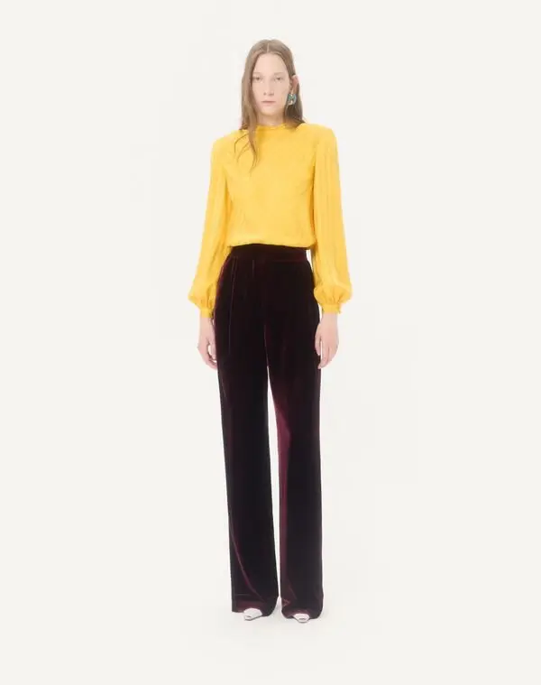 Valentino Garavani Vlogo Striped Jacquard Top With Padded Shoulders