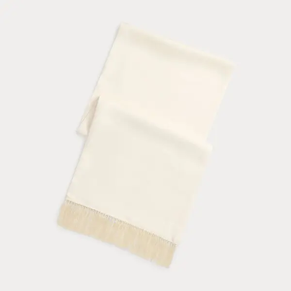 Ralph Lauren Fringe Silk Twill Scarf - Off-white