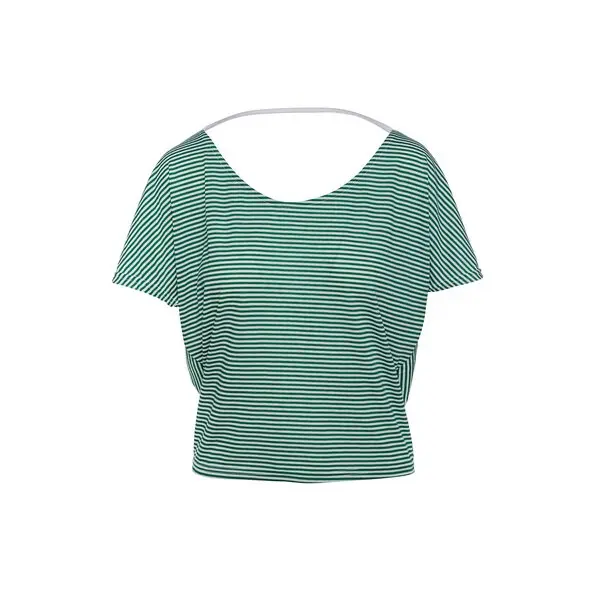 CONQUISTA Striped Batwing Top - Green