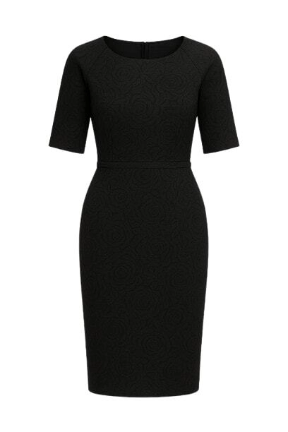 CONQUISTA Straight Elbow Sleeve Dress