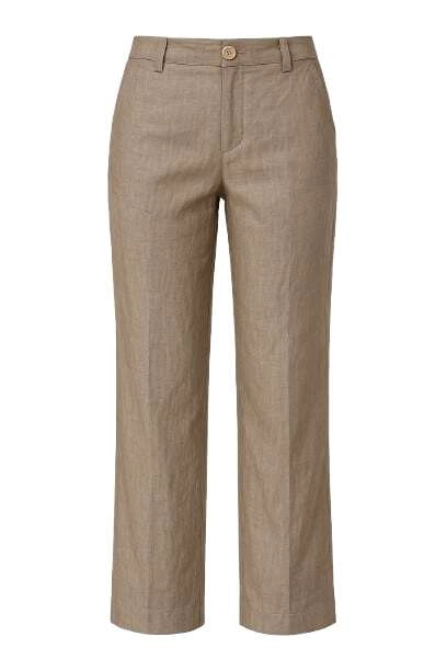 CONQUISTA Straight Linen Pants Khaki - Green