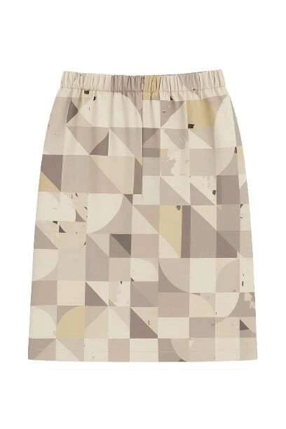 CONQUISTA A Line Print Skirt - Brown