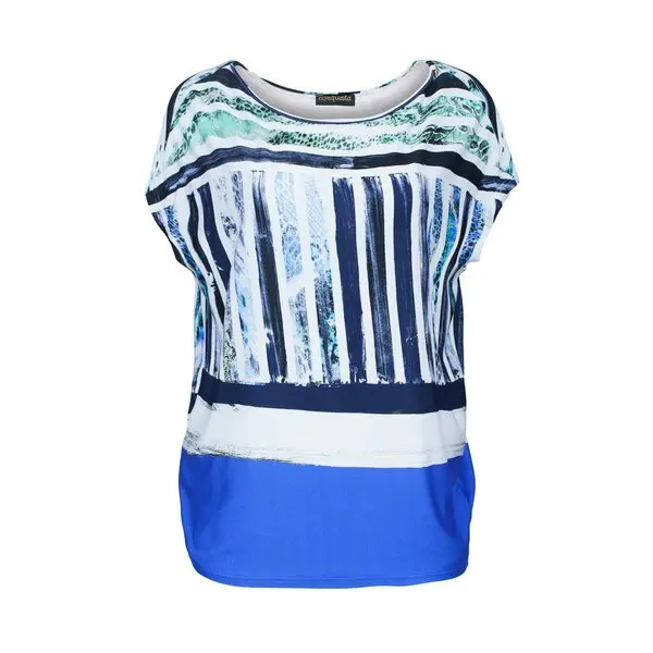 CONQUISTA Printed Egg-shaped Jersey Top – Soft Viscose Blend