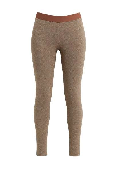 CONQUISTA Lurex Leggings - Brown