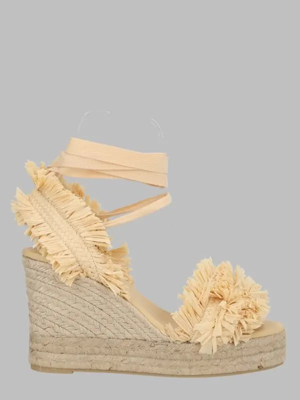 CastaÑer Belisa Raffia Espadrille Sandals With 11 Cm Heel - Beige