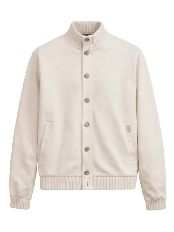 FAY Ribbed Trim Bomber Jacket