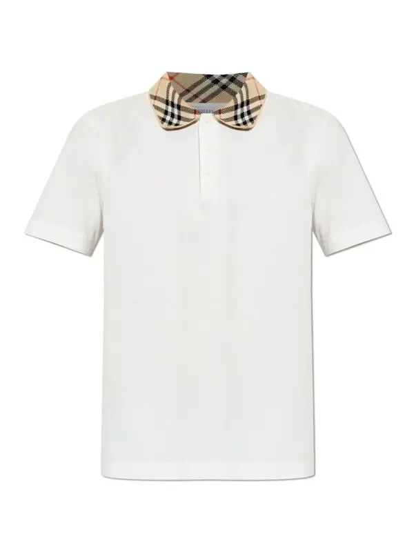 Burberry Classic Fit Check-collar Cotton Polo Shirt