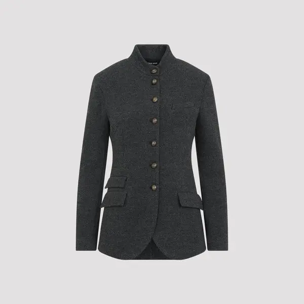 Giorgio Armani Wool-blend Blazer Jacket - Grey