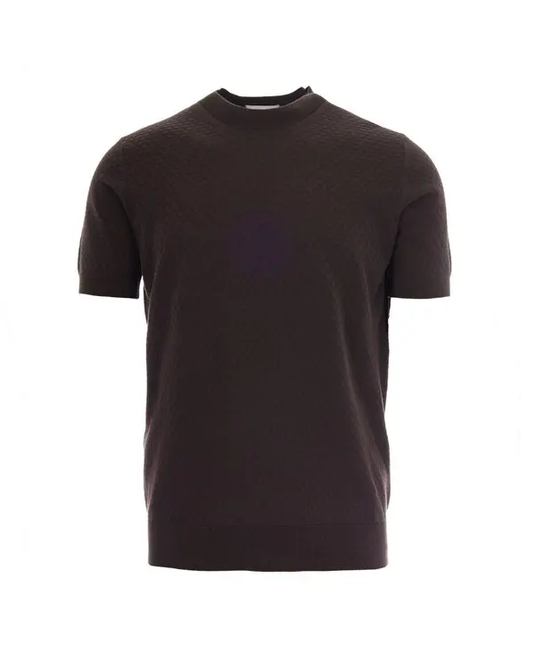 PAOLO PECORA Textured Short-sleeve Knit Sweater