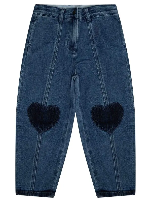 Stella McCartney Mini Balloon Top With Embroidered Flowers - Denim