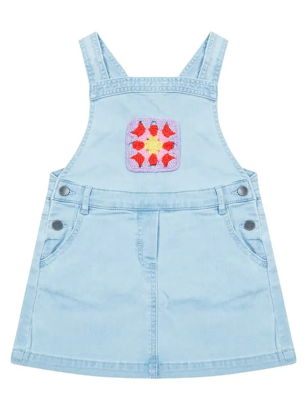 Stella McCartney Embroidered Denim Mini Salopette - Blu
