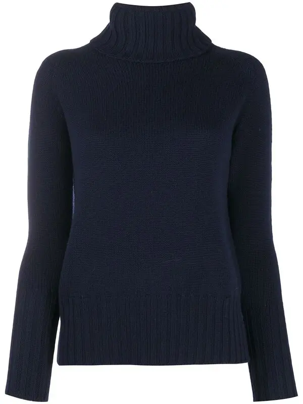DRUMOHR Ribbed Turtleneck Sweater - Navy