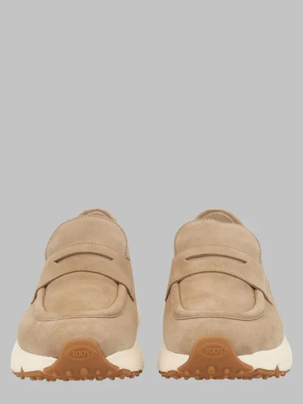 TOD`S Tod's Mini Sport Suede Loafer In Calfskin - Beige