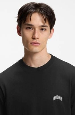 Hugo Regular-fit Cotton T-shirt With Varsity Logo