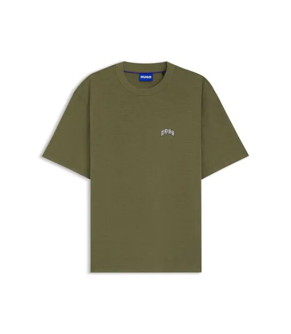 Hugo Regular-fit Cotton T-shirt With Varsity Logo