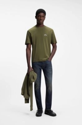 Hugo Regular-fit Cotton T-shirt With Varsity Logo