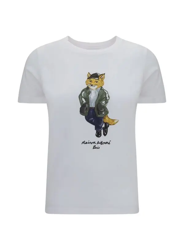 Maison Kitsuné Weekend Fox Cotton T-shirt - White