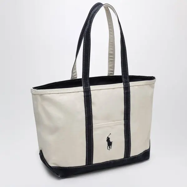 Polo Ralph Lauren Big Pony Logo Cotton Tote Bag - Beige