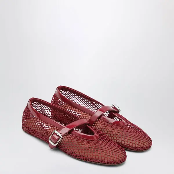 Alaïa Mesh And Patent Leather Ballet Flats - Red