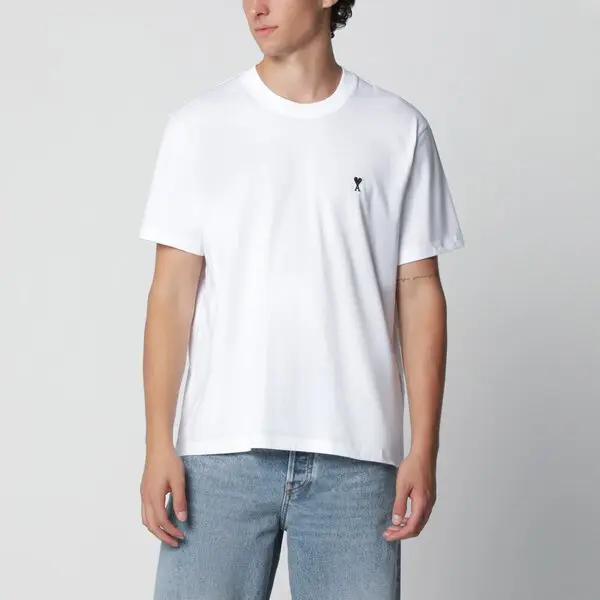 AMI Paris T-shirt De Coeur In Cotton - White