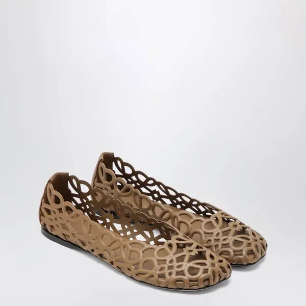 Loewe Petal Anagram Leather Ballet Flats