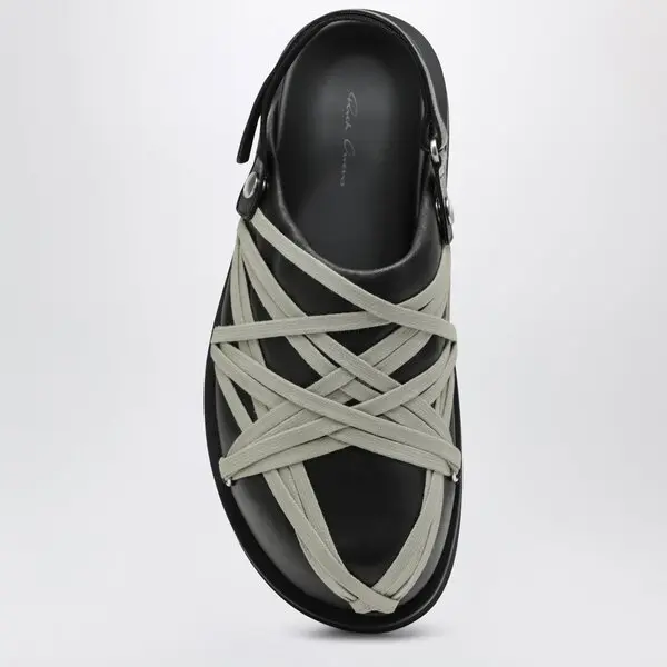 Rick Owens Megalace Mules With Leather Criss-cross Laces - Black