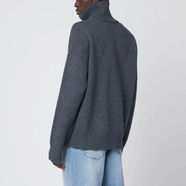 AMI Paris Wool Turtleneck Sweater With De Coeur Logo