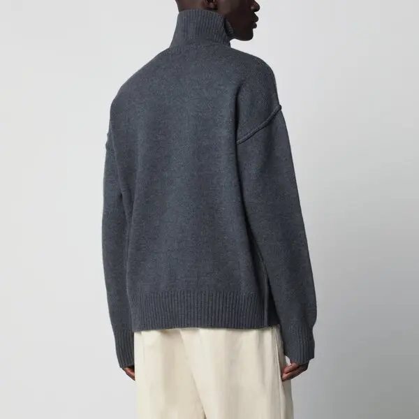 AMI Paris Wool Turtleneck Sweater With De Coeur Logo